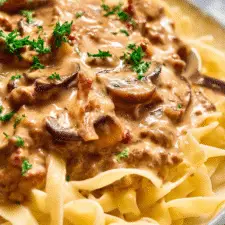 Creamy Ground Beef Stroganoff Recipe