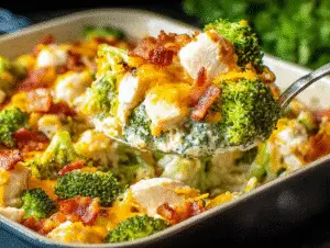 Creamy Low Carb Chicken Casserole With Broccoli And Bacon