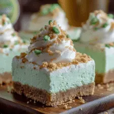 No-Bake Shamrock Shake Cheesecake Bars